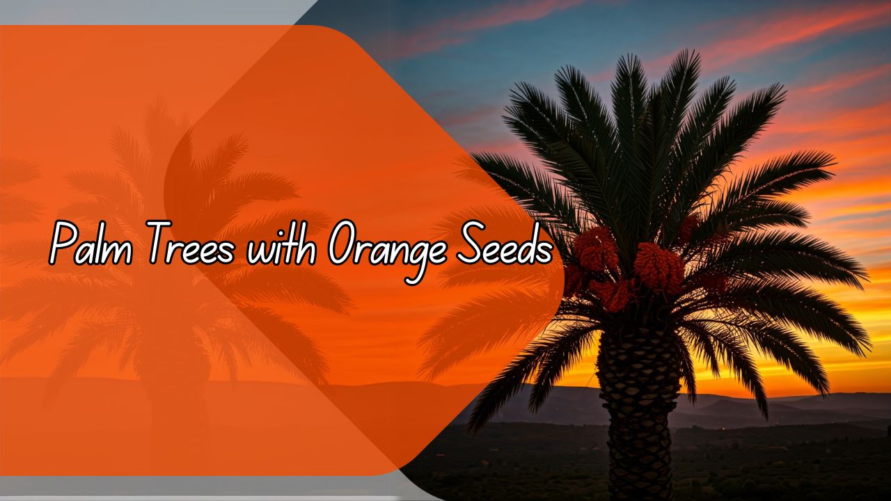 The Bright And Beautiful Majesty Of Palm Trees With Orange Seeds